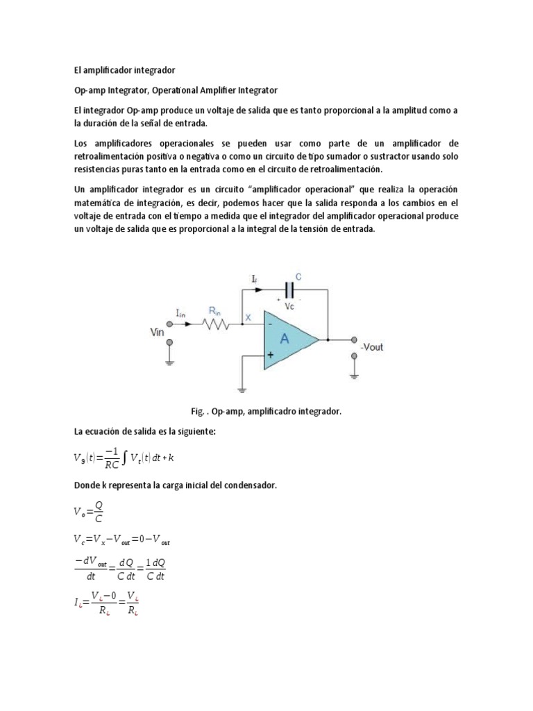 Amplificador Integrador | PDF | Métodos y materiales de enseñanza