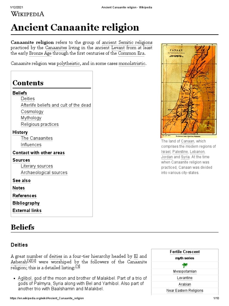 Ancient Canaanite Religion: Deities | PDF | Ancient Semitic Religions ...