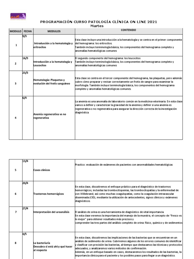 Curso Online De Patología Clínica 2021 Pdf Sistema Endocrino Páncreas