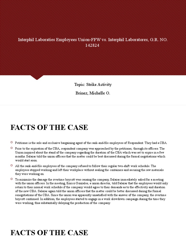 Interphil Laboratories Employees Union vs. Interphil Laboratories | PDF ...