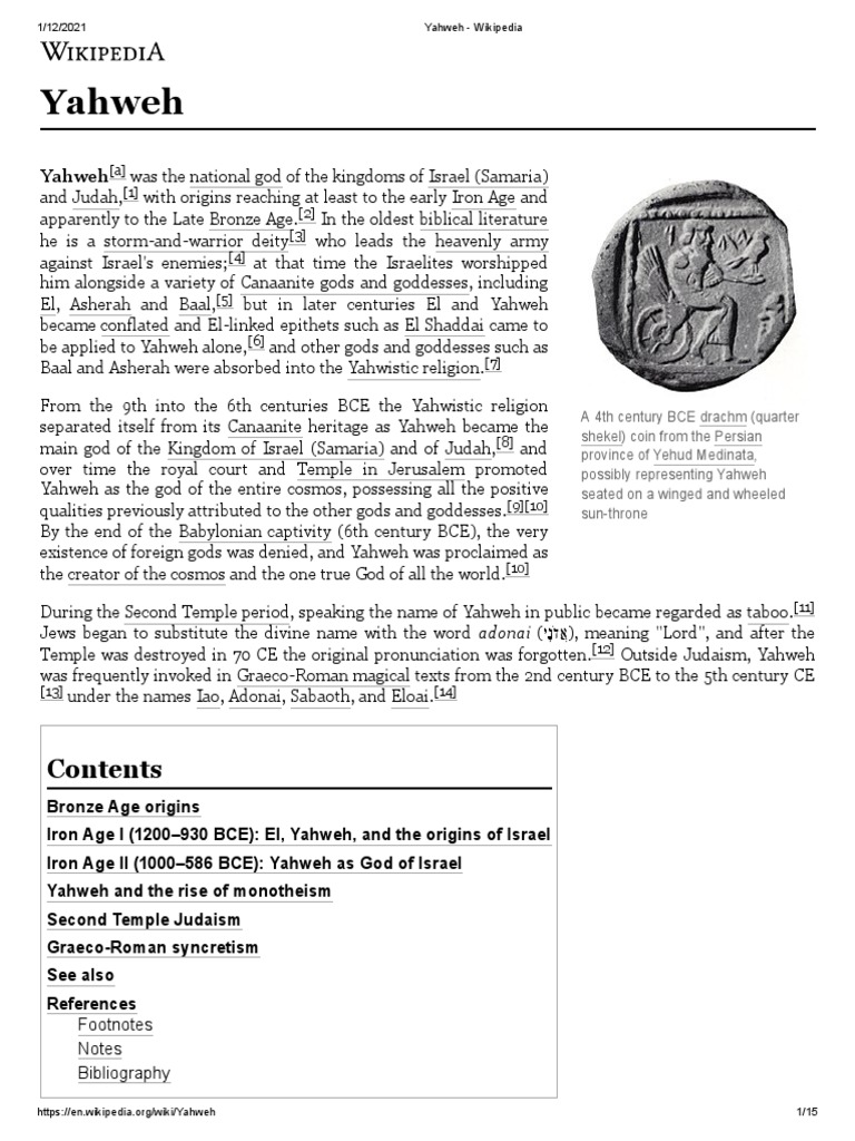 Yahweh | PDF | Yahweh | Ancient Israel And Judah