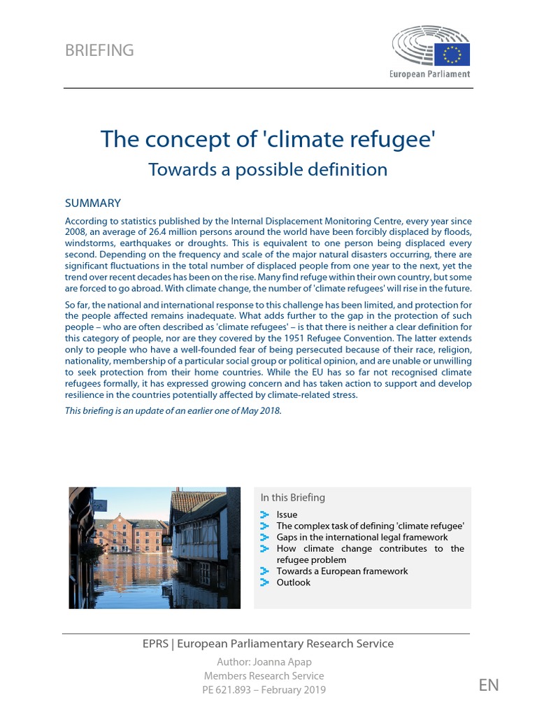 The Concept of 'Climate Refugee': Towards A Possible Definition | PDF ...