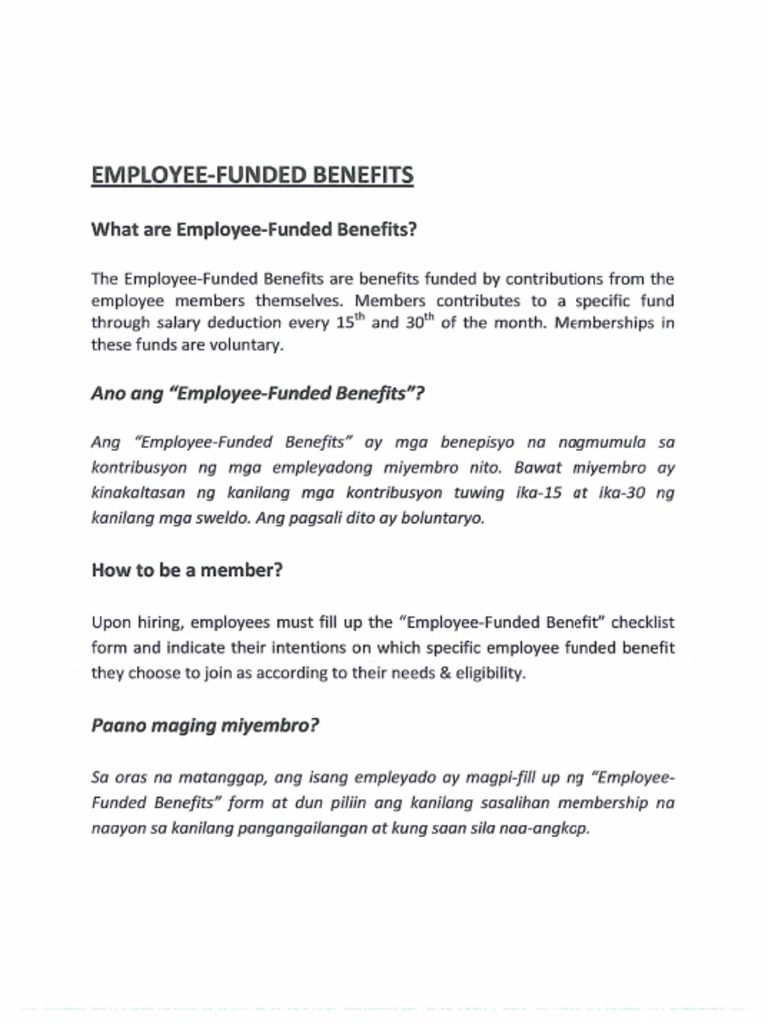 Primer Employee Funded Benefits | PDF