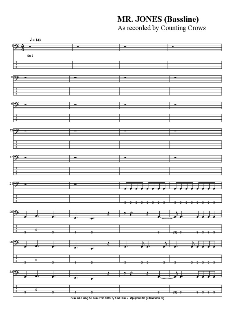 Counting Crows - MR Jones Bass PDF | PDF