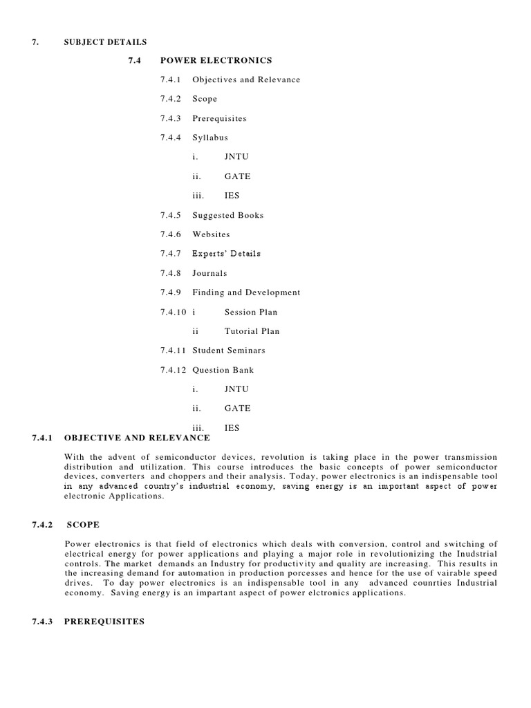 Power Electronics Syllabus and Resources | PDF | Power Inverter | Power ...