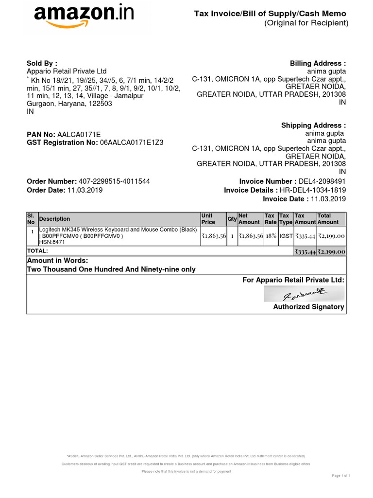 Logitech Invoicek345 | PDF | Invoice | Value Added Tax