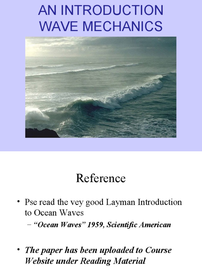 L 02 - An Introduction To Wave Mechanics | PDF | Tsunami | Waves