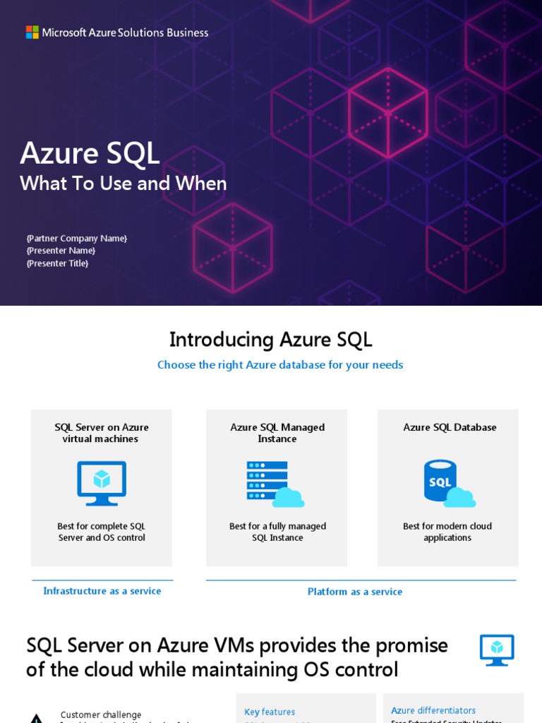 Win - & - SQL - On - Azure - Azure - What To Use and When | PDF | Cloud ...