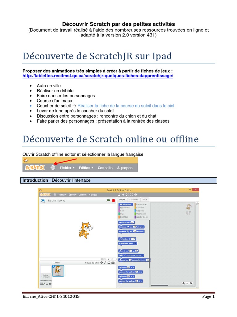 Initiation Ludique à Scratch | PDF | Scratch (Langage de programation) | Application