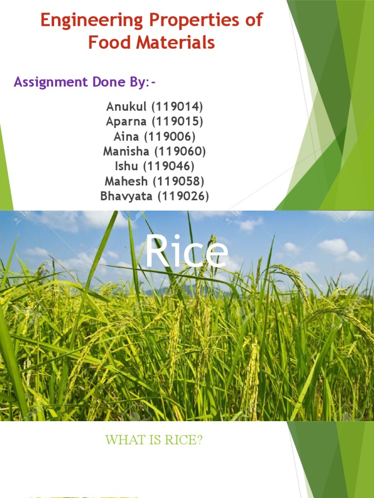 Engineering Properties of Food Materials: An Analysis of the ...