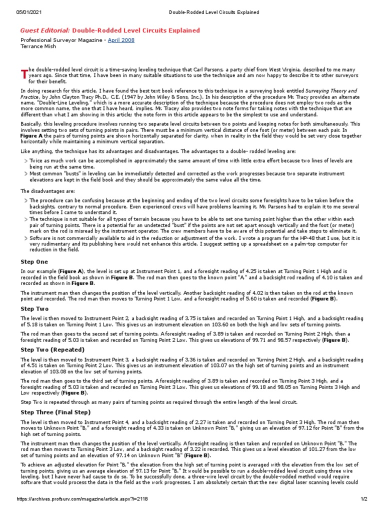 Double-Rodded Level Circuits Explained | PDF | Surveying | Computing ...