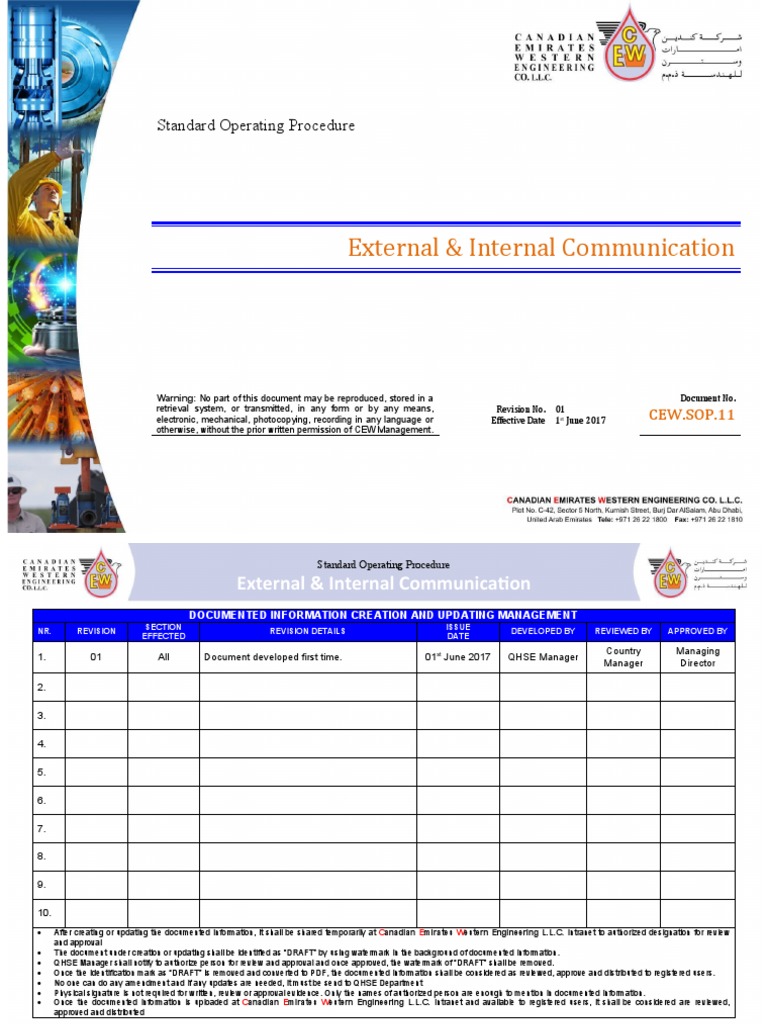 External & Internal Communication: Standard Operating Procedure | PDF ...