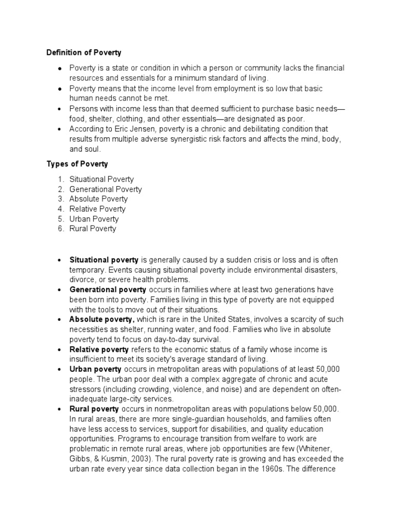 What Is Poverty. Written Report | PDF | Income | Poverty