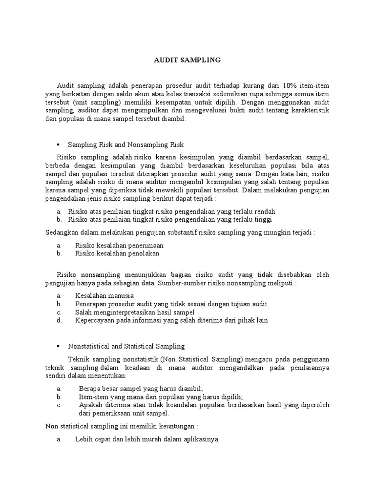 Audit Sampling | PDF
