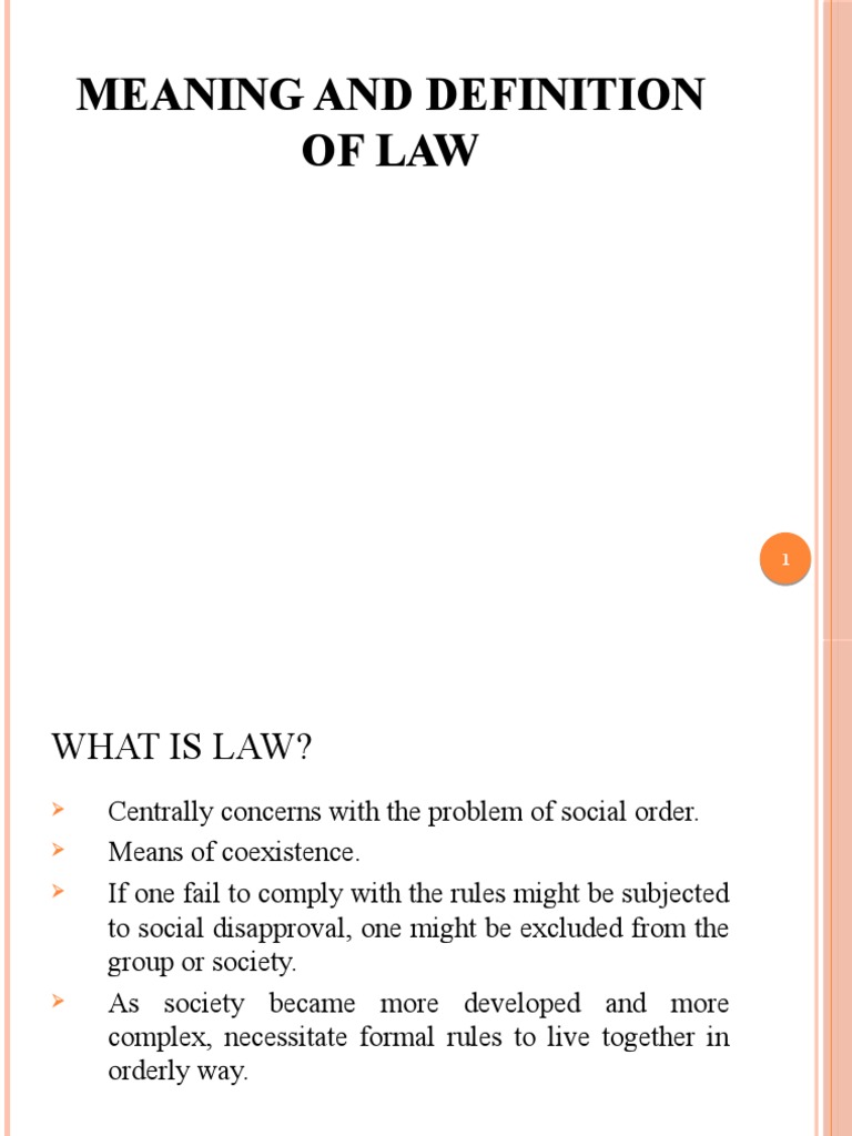 Meaning and Definition of Law | PDF | Jurisprudence | Ethical Principles