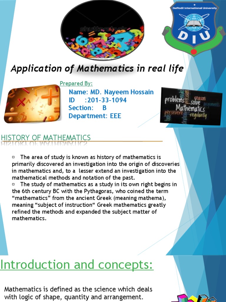 Real-Life Applications of Mathematics | PDF | Teaching Mathematics ...
