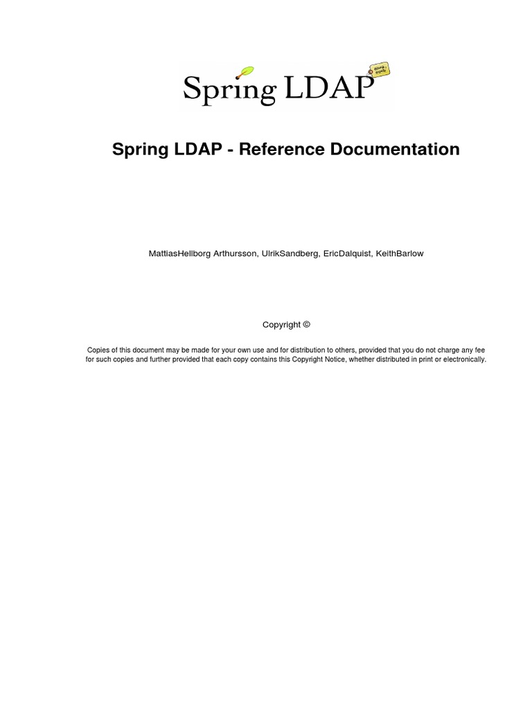 Spring Ldap Reference PDF | PDF | Class (Computer Programming) | Information Technology Management