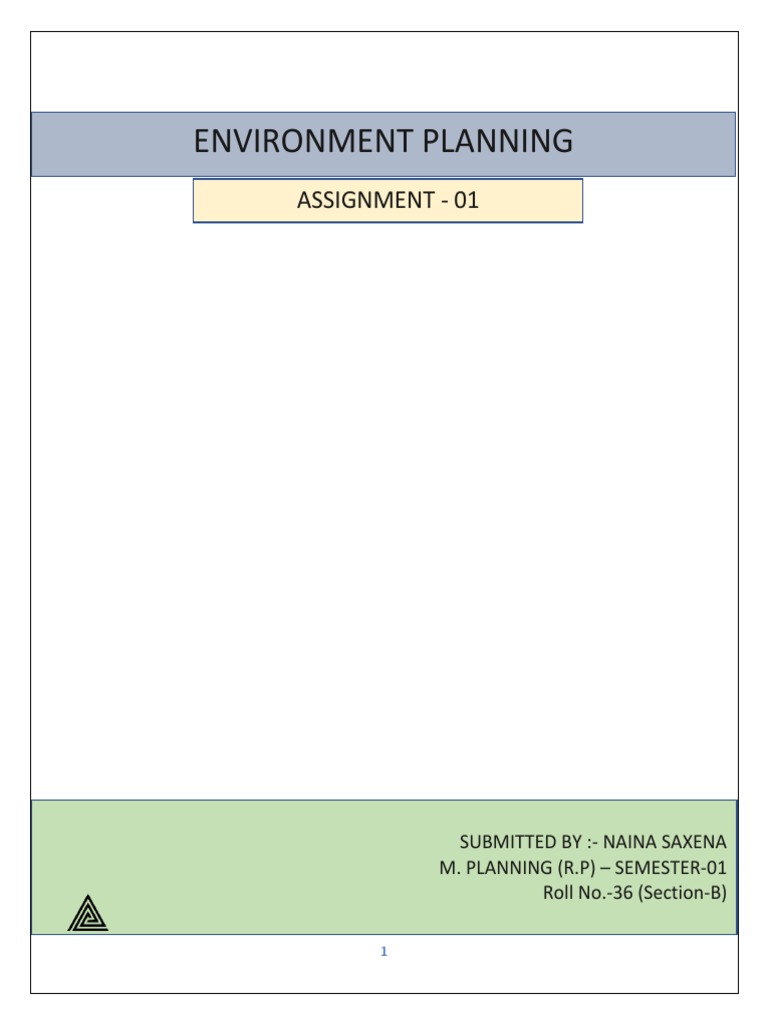 Environment Planning: Assignment - 01 | PDF | Landfill | Waste Management