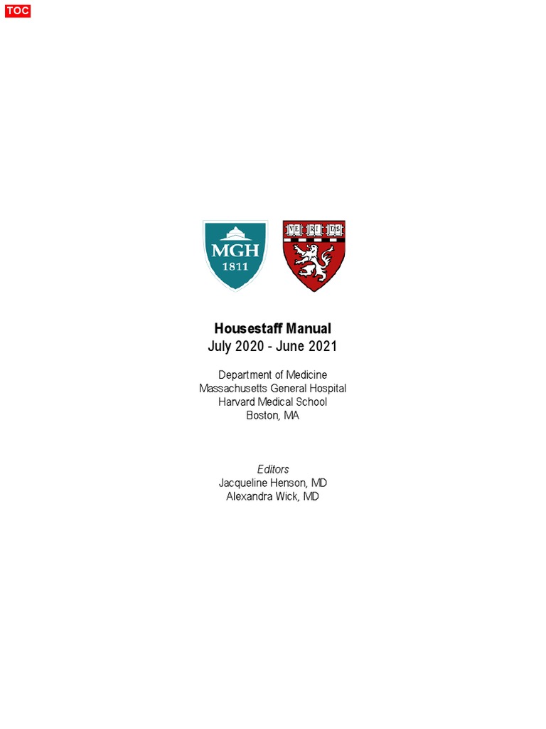 Housestaff Manual: July 2020 - June 2021 | PDF | Cardiac Arrest ...