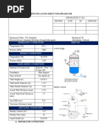 Sizing For Vaporiser/Flash Vessel: Inputs | PDF | Science & Mathematics