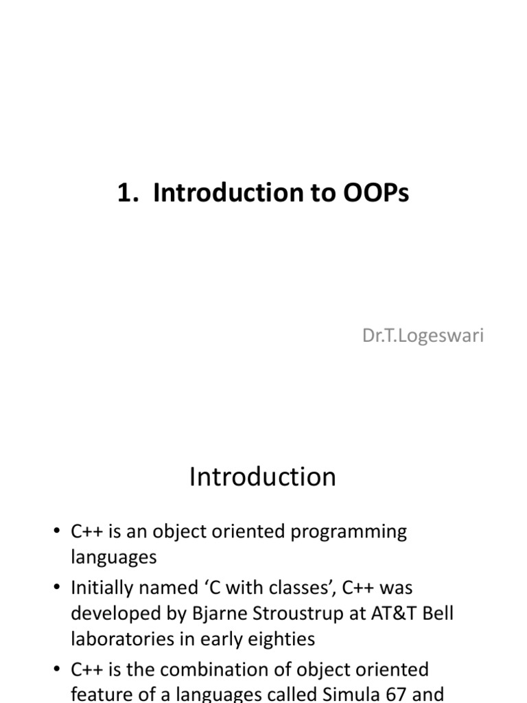 Oops Programming Pdf Object Oriented Programming Parameter Computer Programming