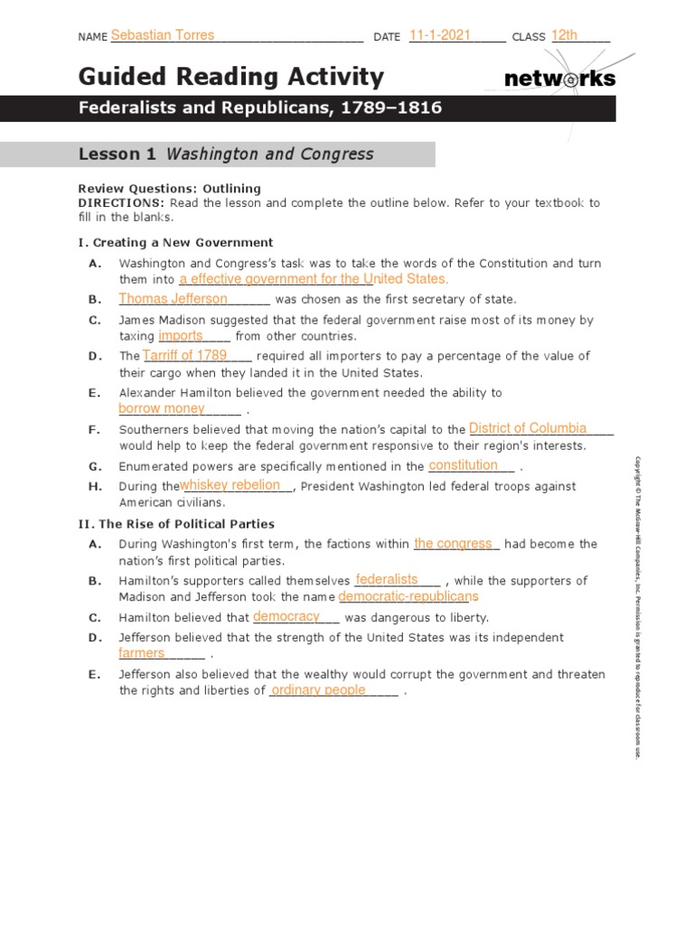 Sebastian de Jesus Torres Aquino - Washington & Congress Assignment ...