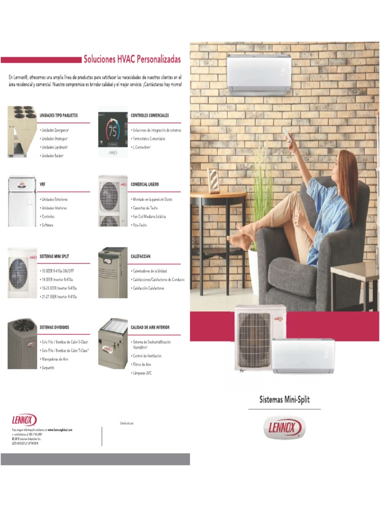 Ficha Tecnica Minisplit-Lennox - Inverter 2019 | PDF