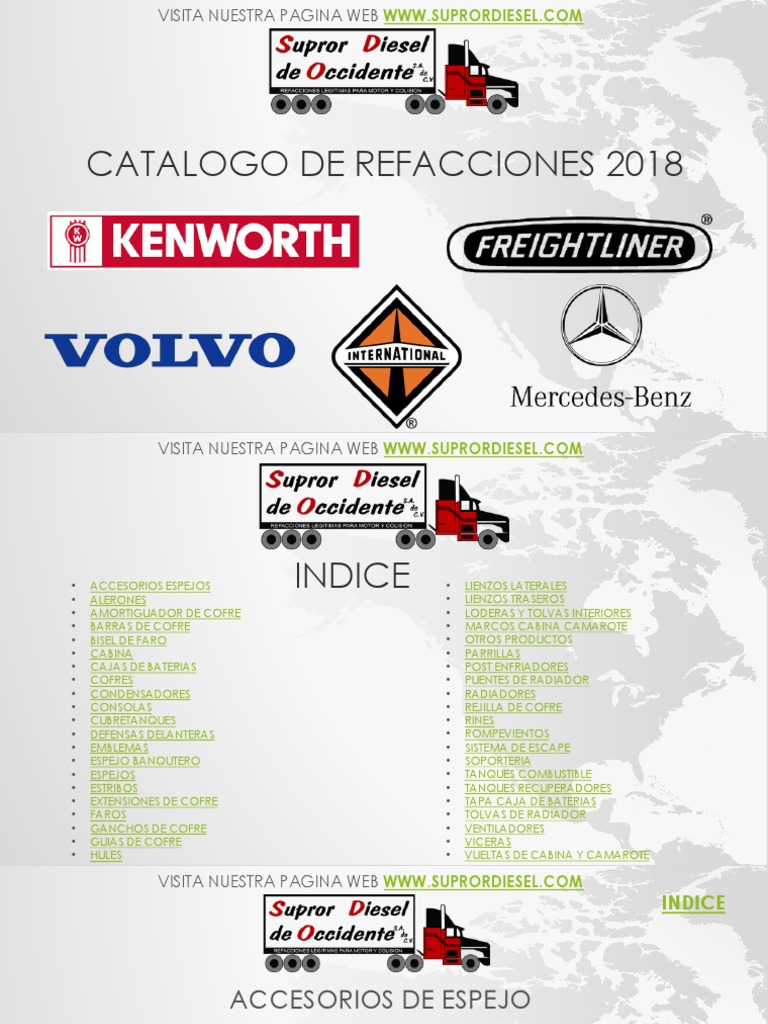 Catalogo de Refacciones Supror Diesel de Occidente 2018 | PDF | Vehículo de motor | Vehículos