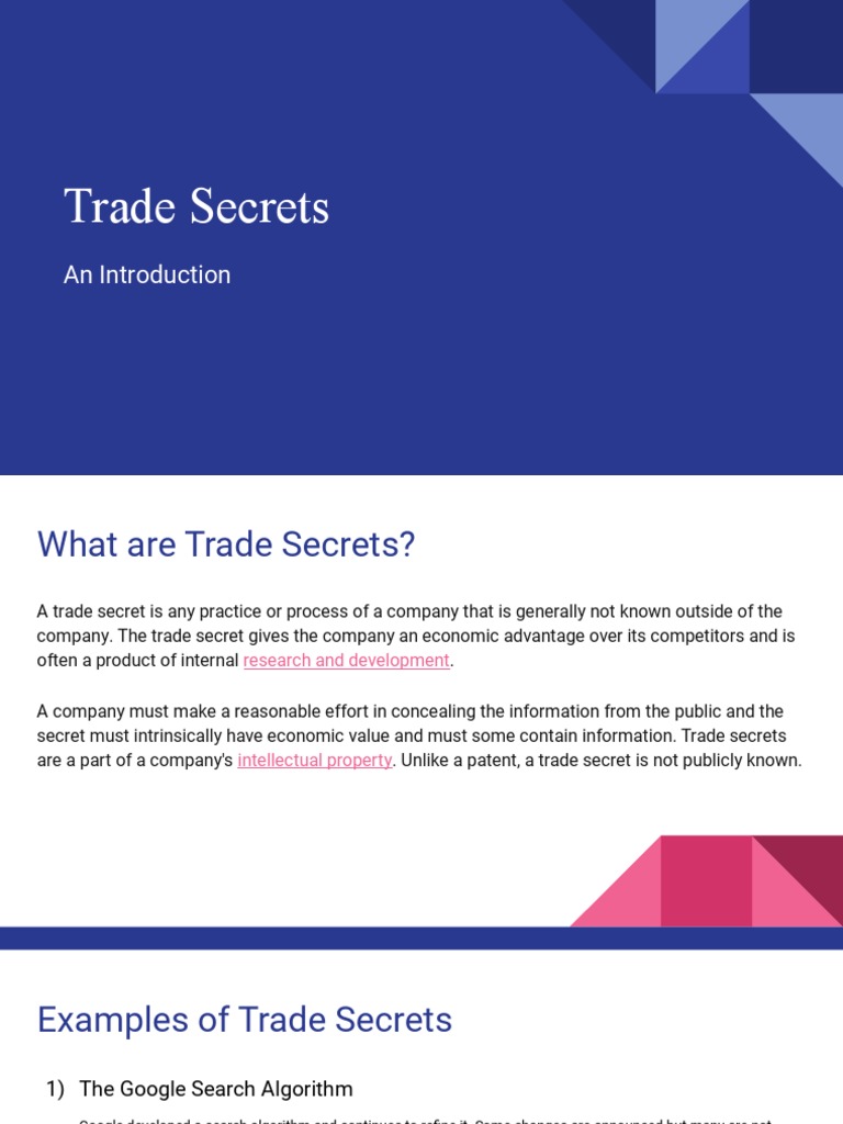 Trade Secrets: An Introduction | PDF | Trade Secret | Patent
