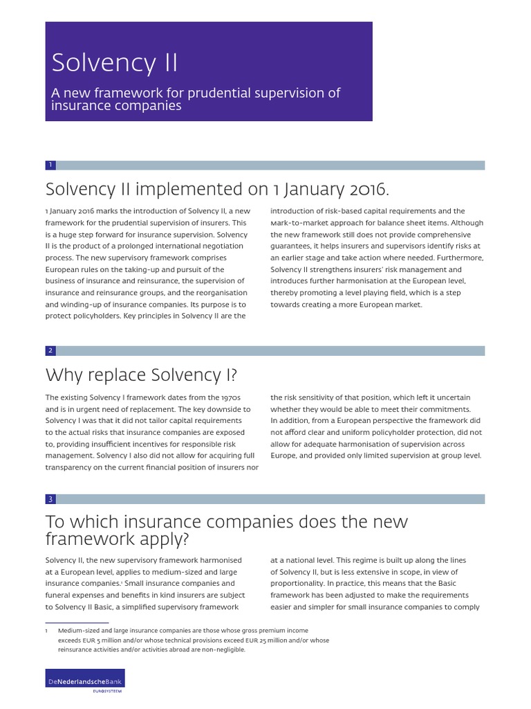 Solvency II: New EU Insurance Framework | PDF | Insurance | Business Law
