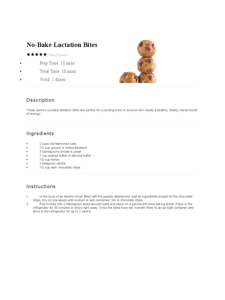 Lactation Cookie Recipe | PDF