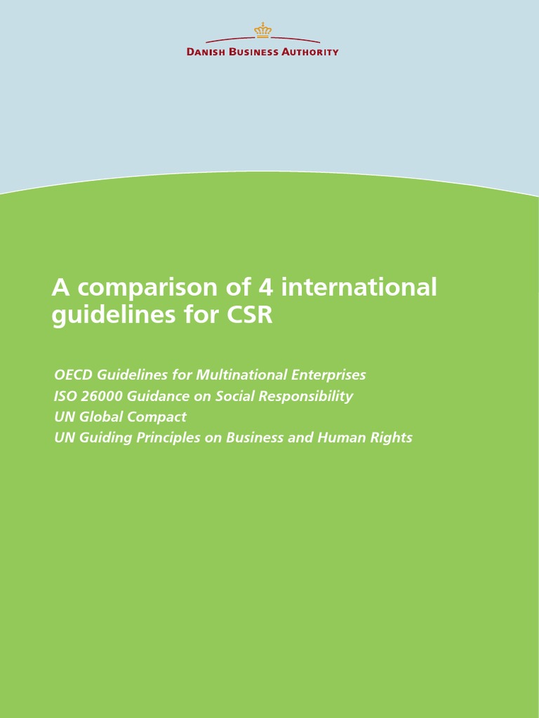 A Comparison of 4 International Guidelines For CSR | PDF | Corporate ...