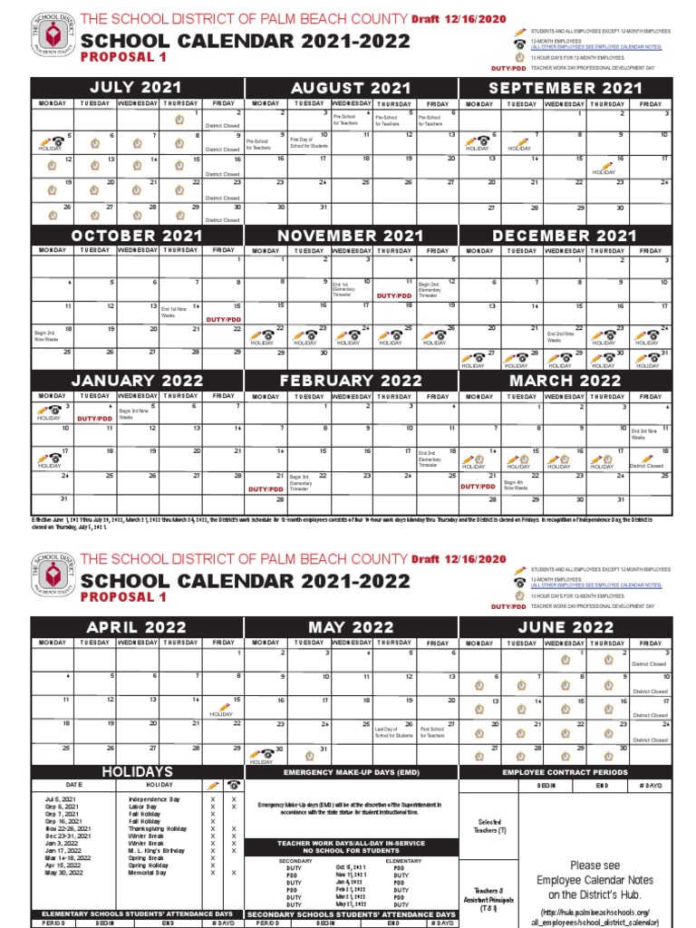 Proposed 2021-2022 School Calendar | PDF | Academic Term | Holidays
