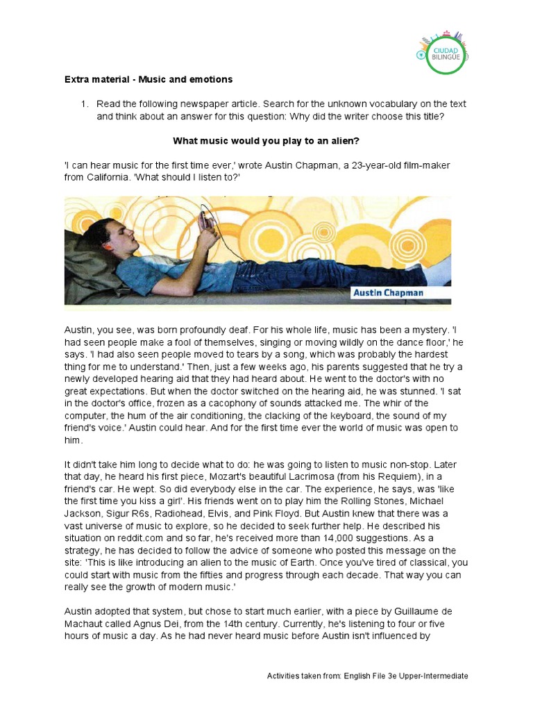 Extra Material - Music and Emotions | PDF | Entertainment (General)