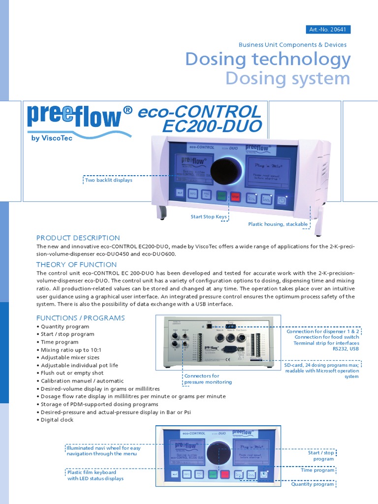 Dosing Technology: eco-CONTROL EC200-DUO | Download Free PDF | Usb ...