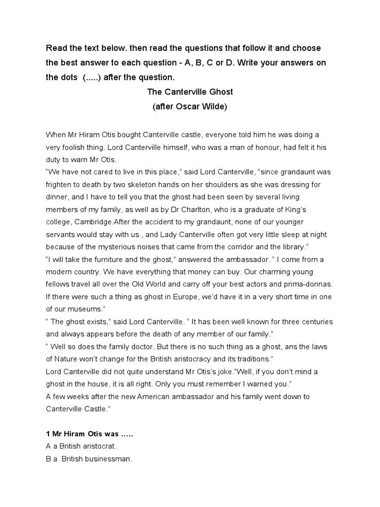 The Canterville Ghost | PDF