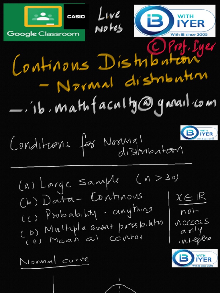 INTRODUCING NORMAL DISTRIBUTION From Prof Iyer - IBI Version | PDF