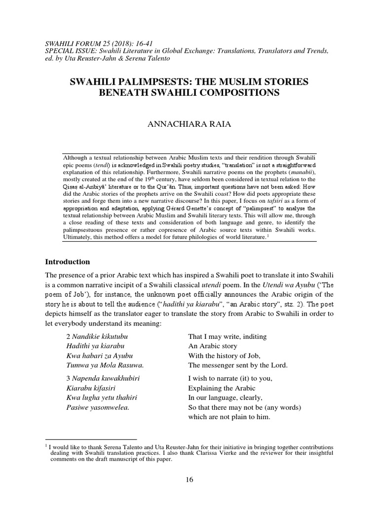 Swahili Literature's Arabic Roots | PDF | Jesus In Islam | Arabic