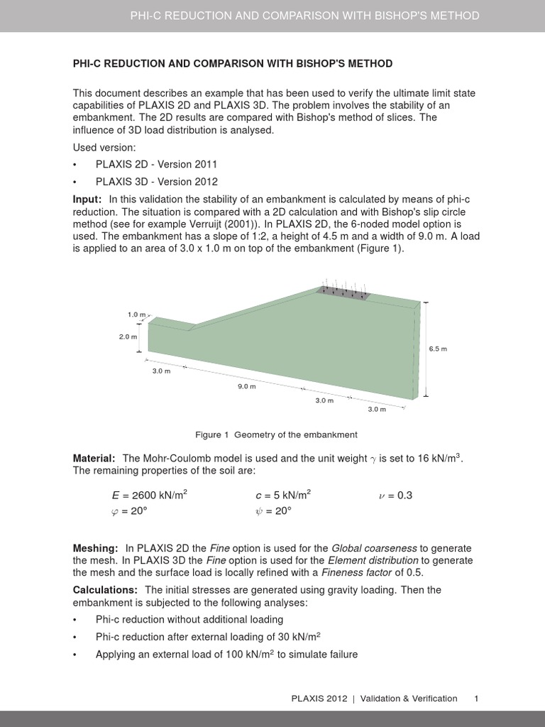 Phi-C Reduction Comparison Bishop's Method | PDF | Civil Engineering ...
