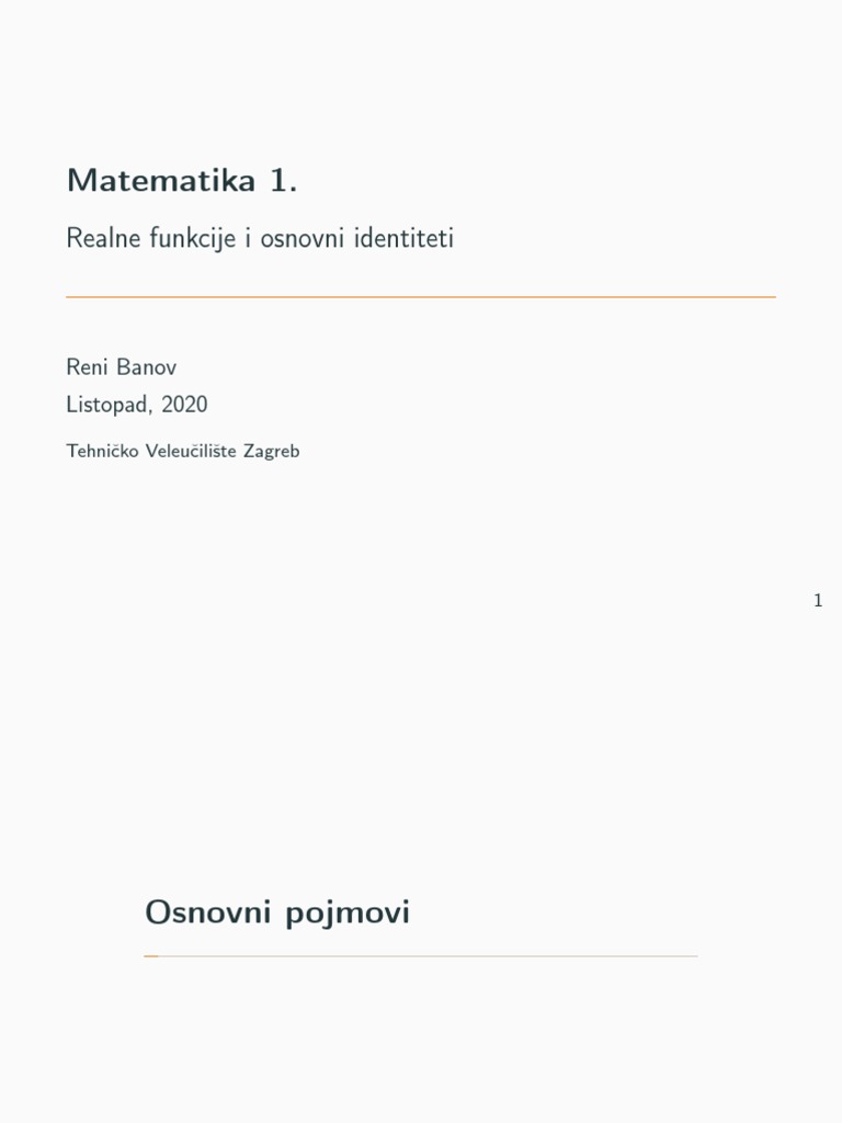 Realne Funkcije Identiteti | PDF