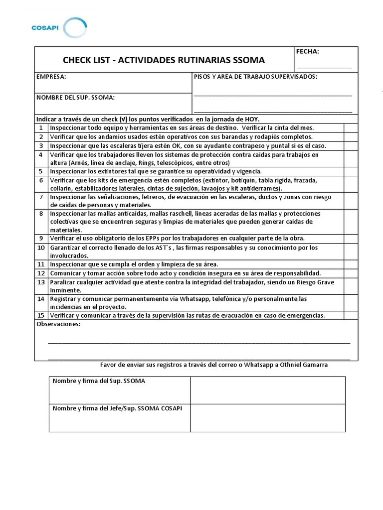 Check List Ssoma | PDF