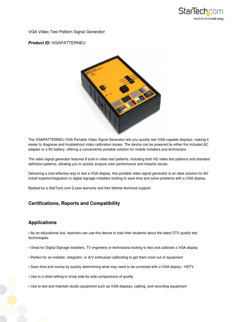 VGA Signal Test Pattern Generator | PDF | Electronic Engineering ...