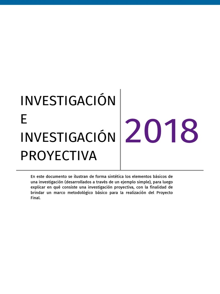 Investigación e Investigación Proyectiva PDF | PDF | Marco conceptual ...