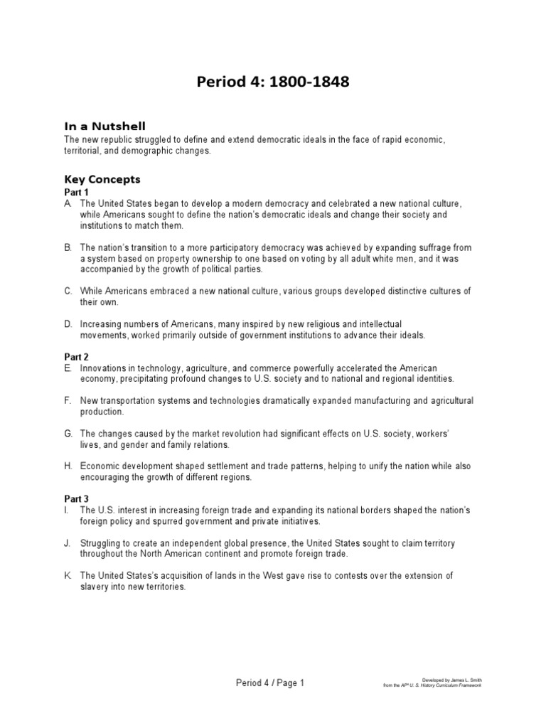 U.S. Democracy and Economy: 1800-1848 | PDF | Abolitionism In The ...