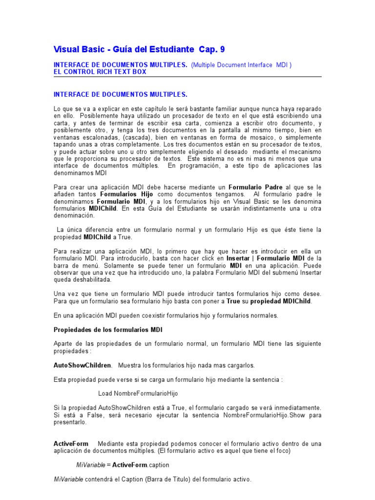 Capitulo 9 Visual Basic | PDF | Básico | Archivo de computadora