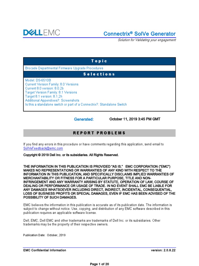 Connectrix - Brocade Departmental Firmware Upgrade Procedures-DS-6510B ...