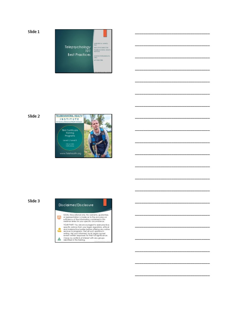 Telepsychology 101: Best Practices | PDF | Psychotherapy | Rights