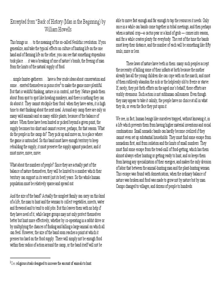 Neolithic Revolution - Howells Vs Diamond | PDF | Hunter Gatherer ...