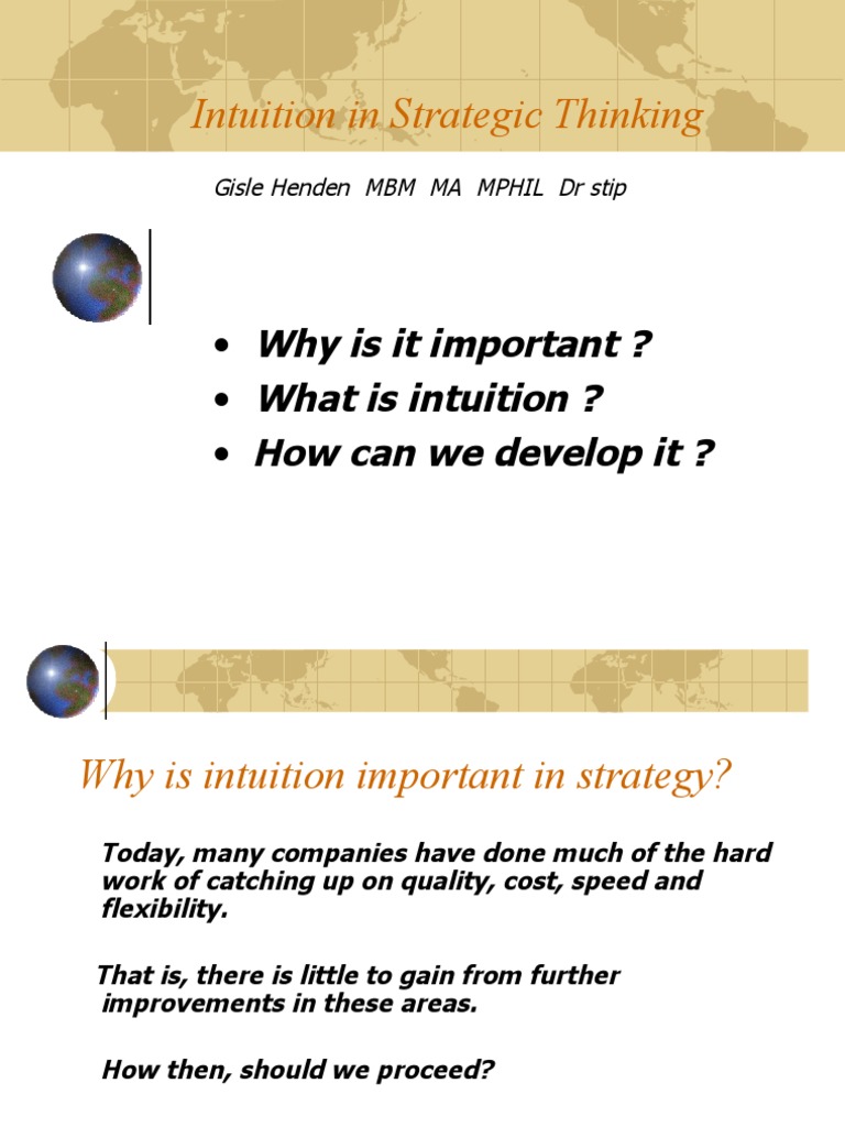 Cultivating Strategic Intuition: Understanding its Importance ...