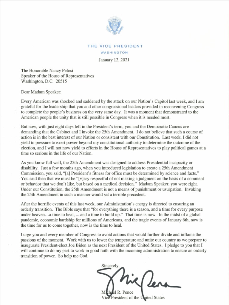 Pence Letter | PDF